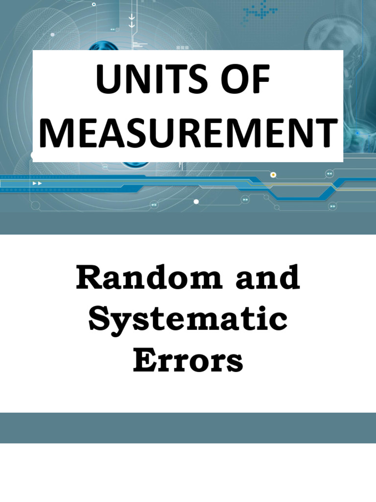 Understanding Random and Systematic Errors | PDF | Observational Error ...