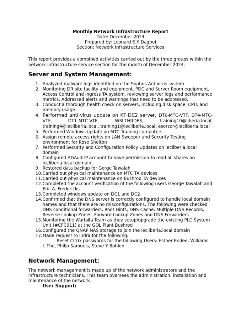 December 2024 Network Infrastructure Report | PDF | Domain Name System ...