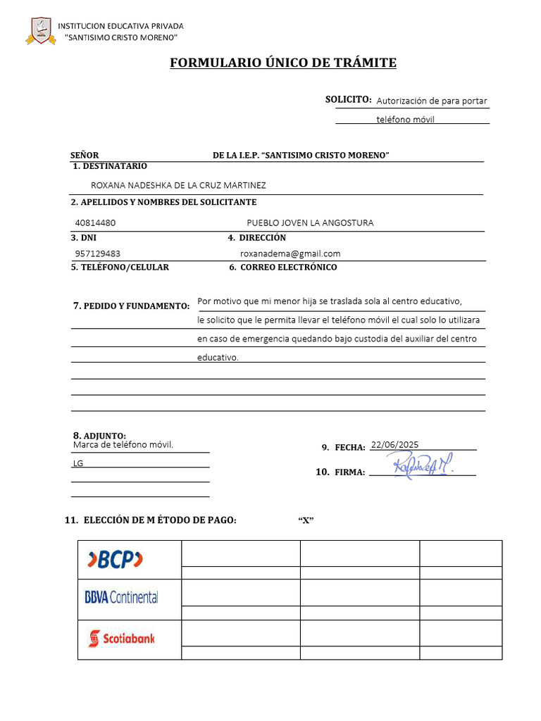 Formulario Único de Trámite | PDF