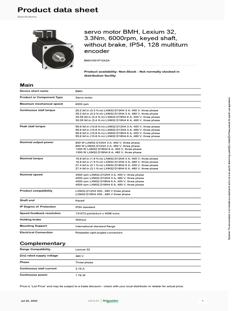 Schneider Electric - Lexium-32-Servo-Drives-Motors - BMH1001P12A2A ...