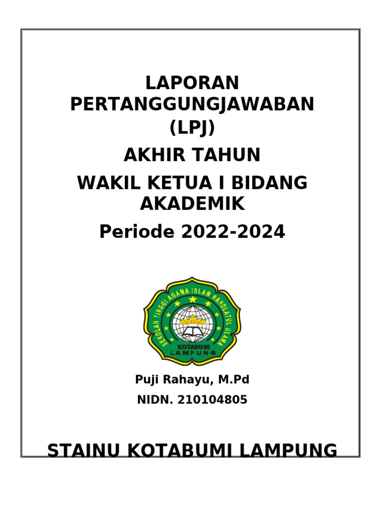 LPJ Akhir Tahun STAINU Kotabumi 2024 | PDF