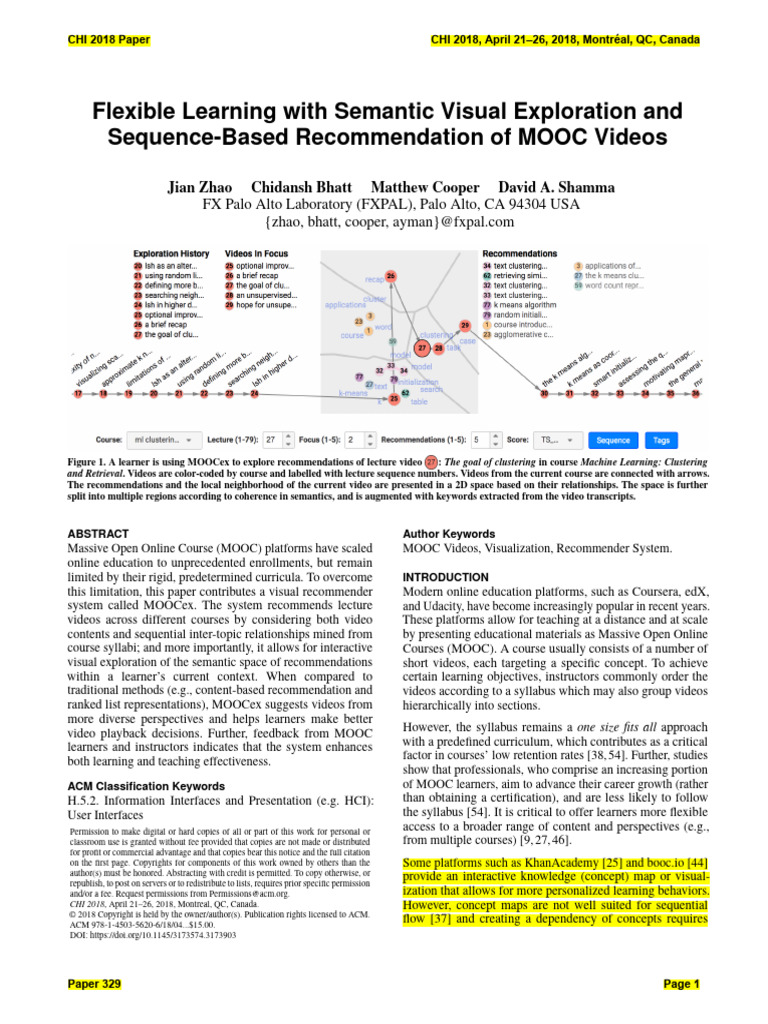 2018 18 Flexible Learning With Semantic Visual Exploration and Sequence-Based Recommendation of ...
