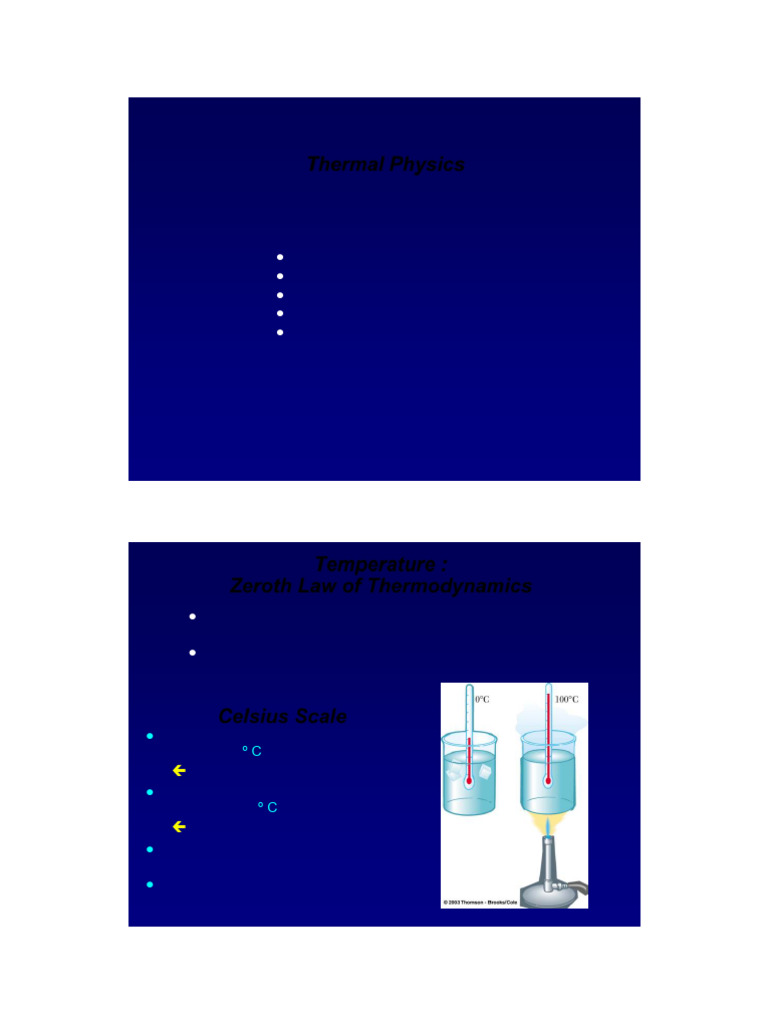 Thermal Physics: Key Concepts Explained | PDF | Temperature | Gases