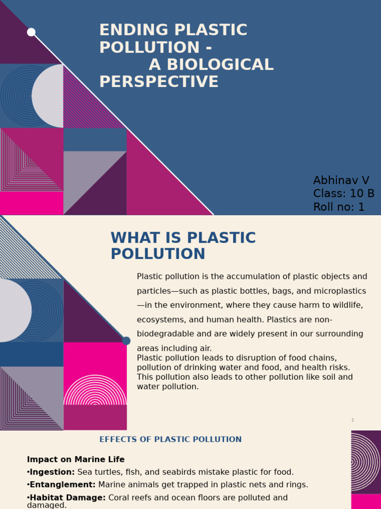 Ending Plastic Pollution - A Biological Perspective by Abhinav V 10B ...