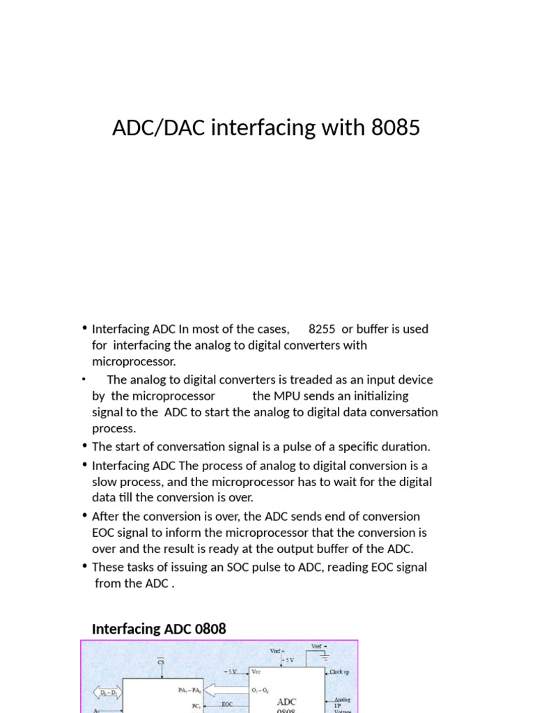 ADC/DAC Interfacing with 8085 | PDF | Analog To Digital Converter ...