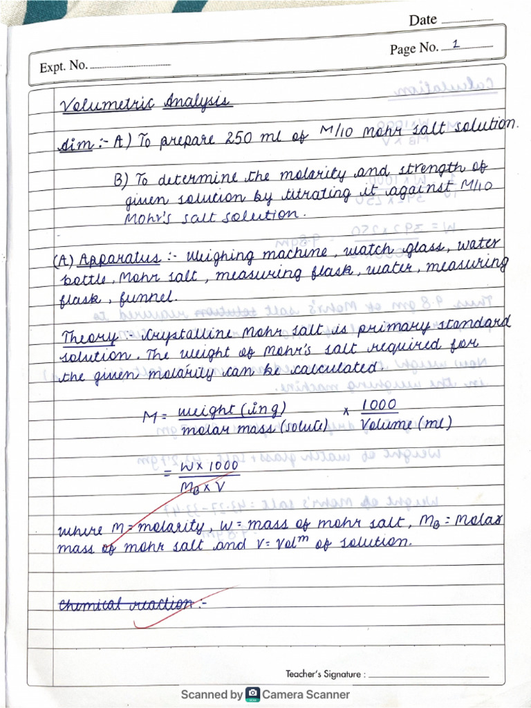 Chem Practical 1 and 2 | PDF