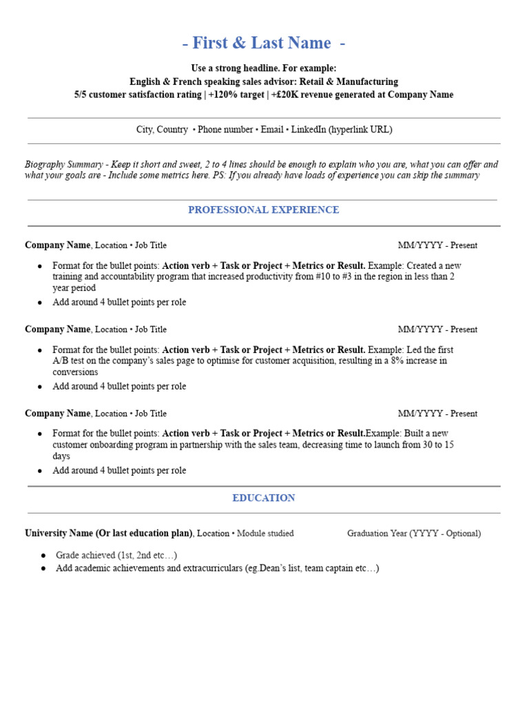 V-Lance Free Resume Template | PDF
