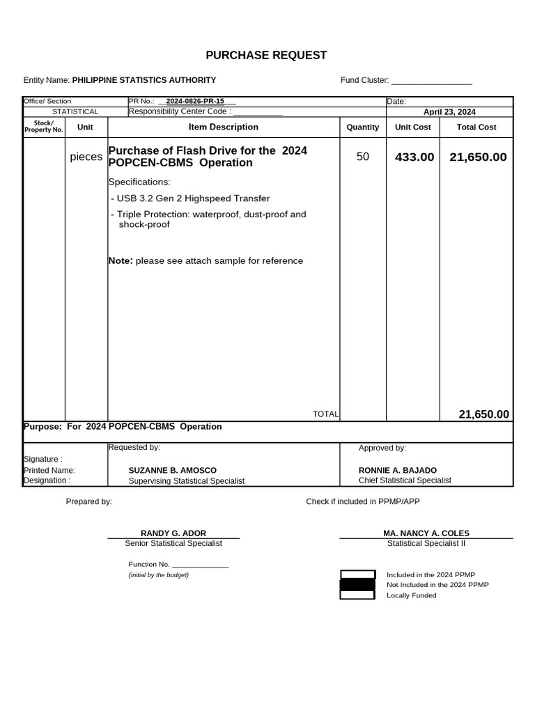 Flash Drive Purchase Request for 2024 | PDF | Contractual Term ...