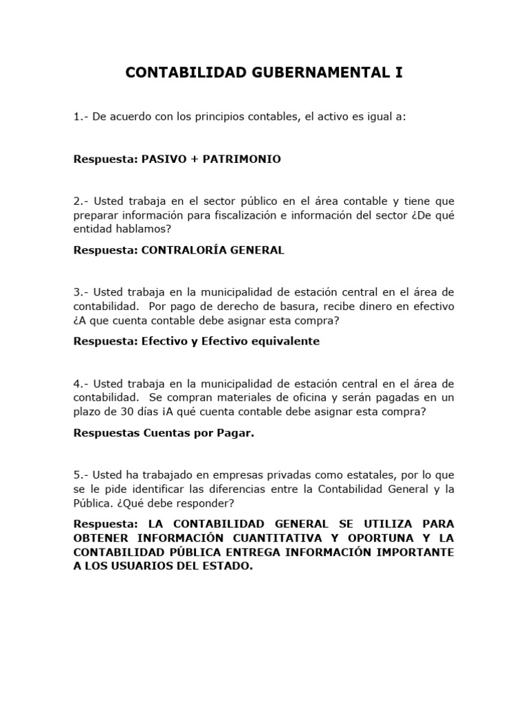 Examen Final Contabilidad Gubernamental 1 | PDF