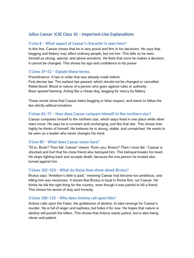 Key Insights on Julius Caesar's Character | PDF | Mark Antony | Julius ...