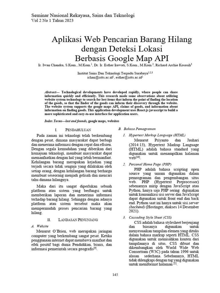 Aplikasi Web Pencarian Barang Hilang Dengan Deteksi Lokasi Berbasis ...