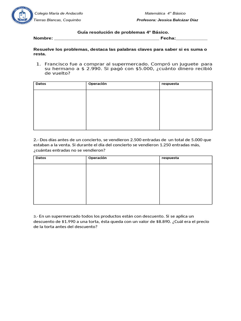 Guía Resolución de Problemas 4 | PDF