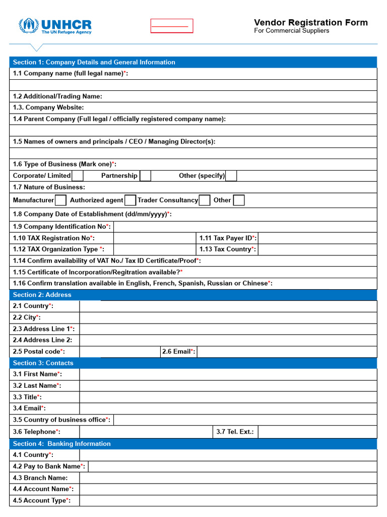 Annex E - Vendor Registration Form | PDF