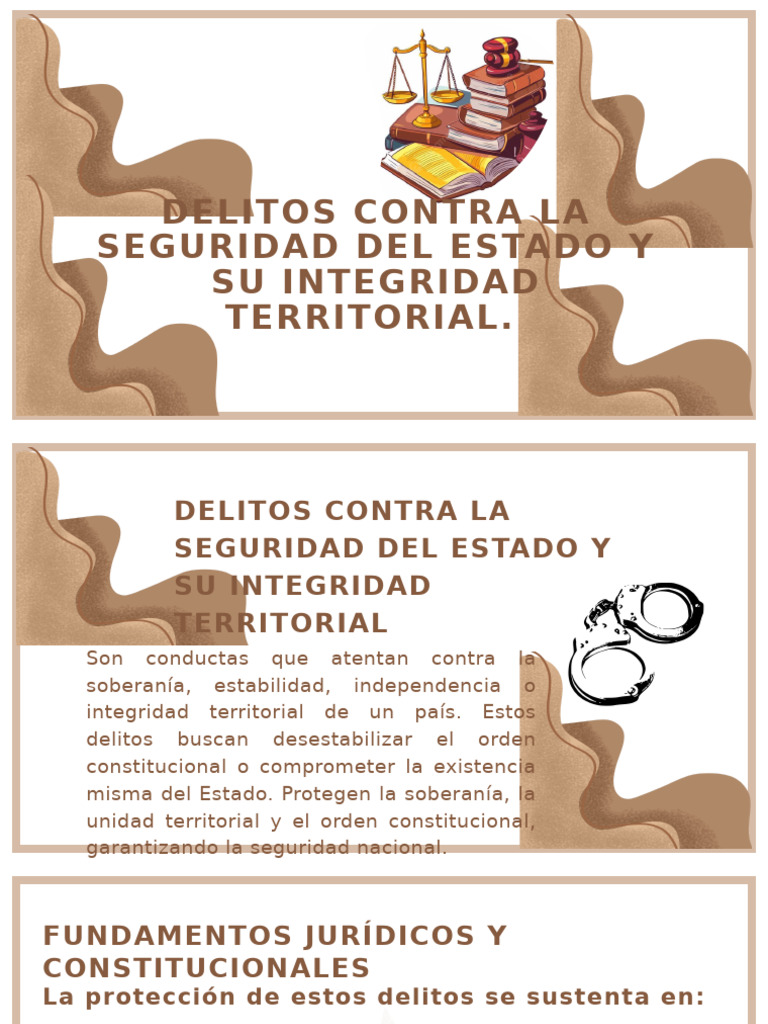 Delitos Contra La Seguridad Del Estado y Su Integridad Territorial - Presentacion | PDF ...