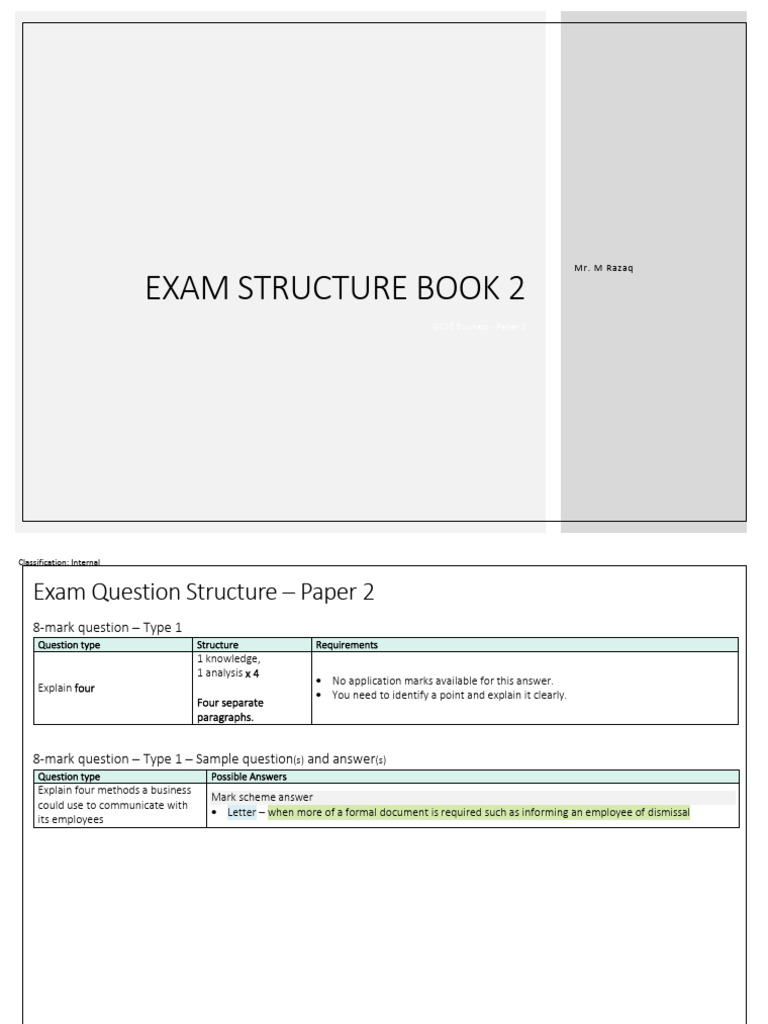 Business Exam Structure Paper 2 | PDF | Profit (Economics) | Business ...