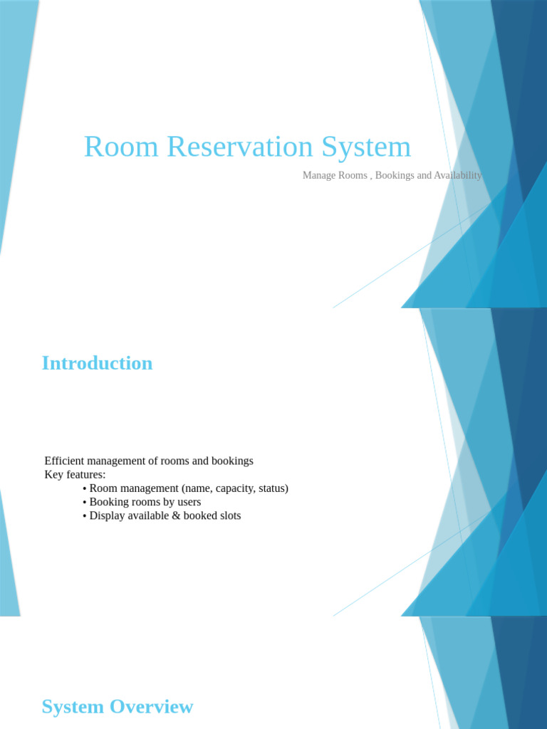 Room Reservation System Overview | PDF