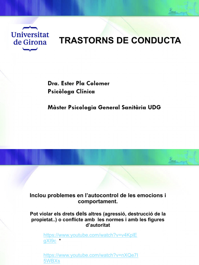 MasterTrastorns Del Comportament | PDF