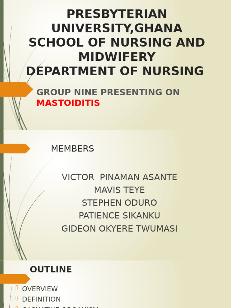 Mastoiditis (Autosaved) | PDF | Ear | Medical Specialties