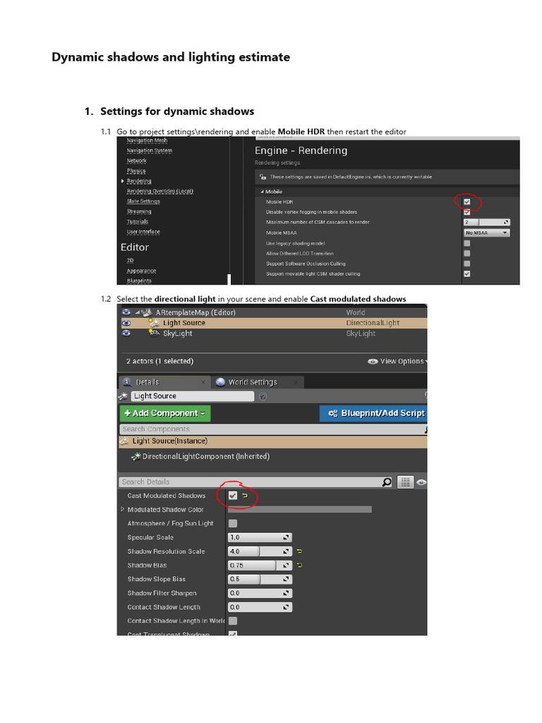 Dynamic Shadows and Lighting Estimate | PDF