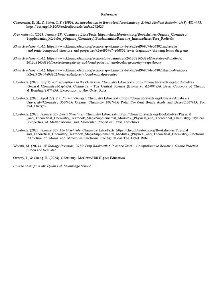 c11h Bonding Theory References | PDF | Chemistry | Applied And ...