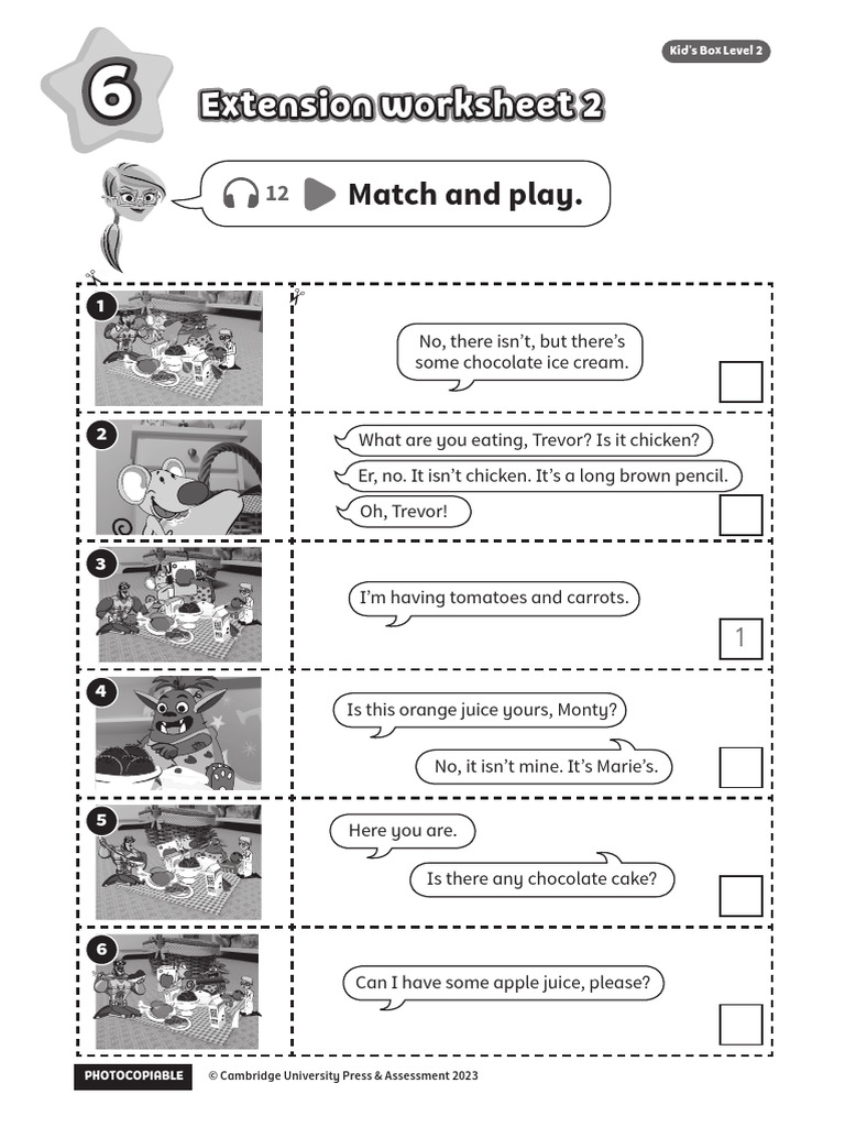KidsBox Level 2 Unit 6 Extension Worksheet 2 | PDF