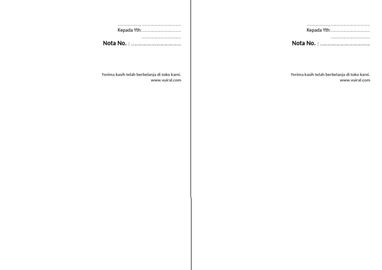 Contoh Nota Toko Material Kosong | PDF