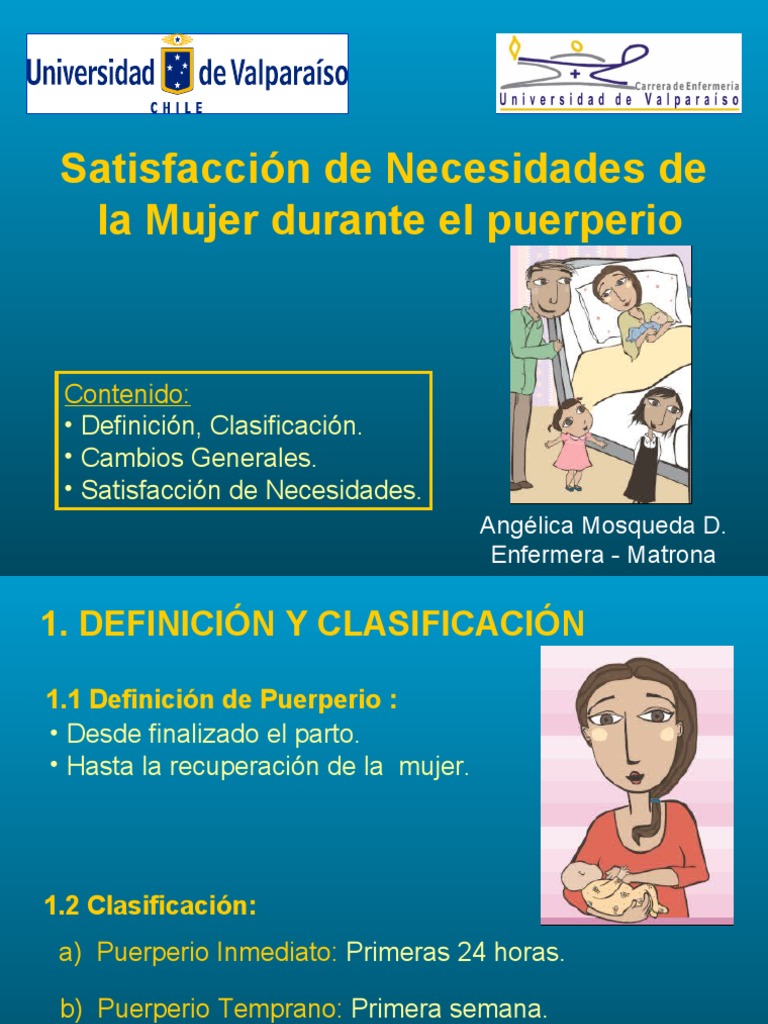 Necesidades de La Puerpera | Periodo posparto | Parto