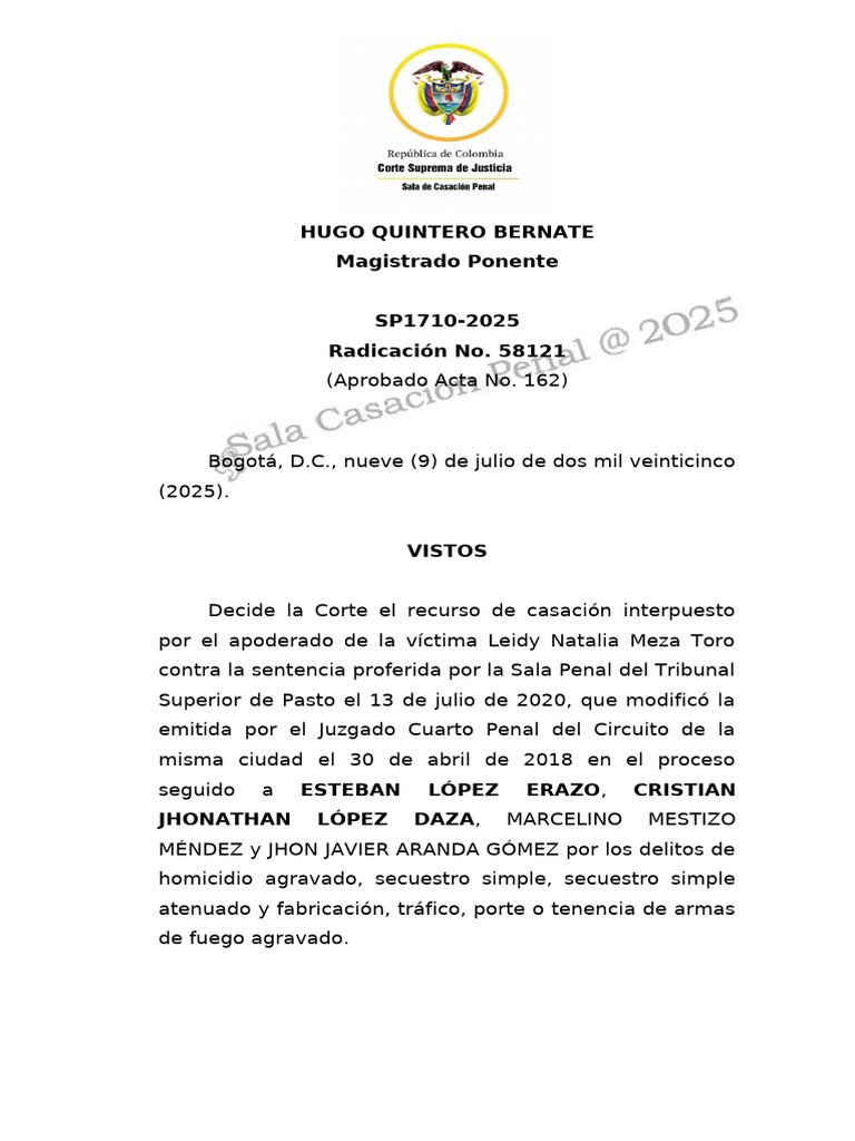 SP1710-2025 (58121) de Los Preacuerdos - Efectos Punitivos y de Cumplimiento de La Sanción ...