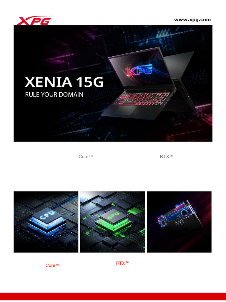 XPG Xenia 15g Datasheet 4070 | PDF | Laptop | Graphics Processing Unit