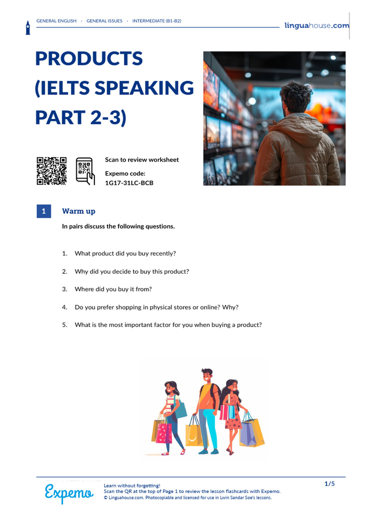 Lesson 24. Products (IELTS Speaking Part 2-3) | PDF