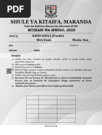Kiswahili PP3 Pre-Mock 2025 | PDF