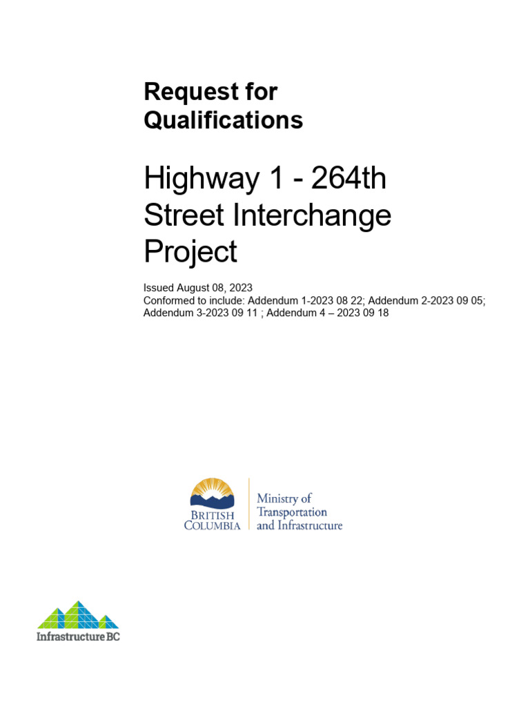 RFQ Hwy 1 264th Street Interchange Conformed | PDF | Interchange (Road)