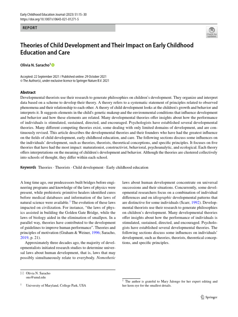 Impact of Child Development Theories | PDF | Constructivism (Philosophy ...