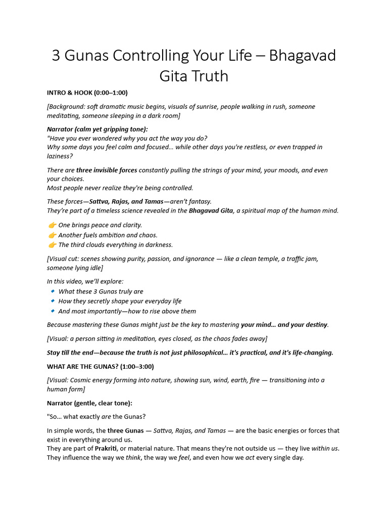3 Gunas Controlling Your Life | PDF | Bhagavad Gita