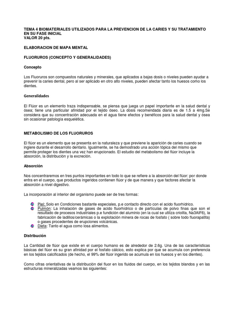 Fluoruros | PDF | Diente humano | Flúor