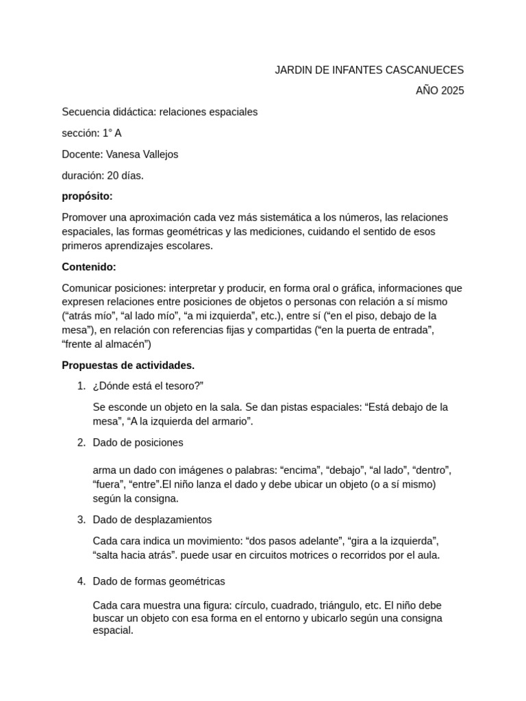 Relaciones Espaciales | PDF