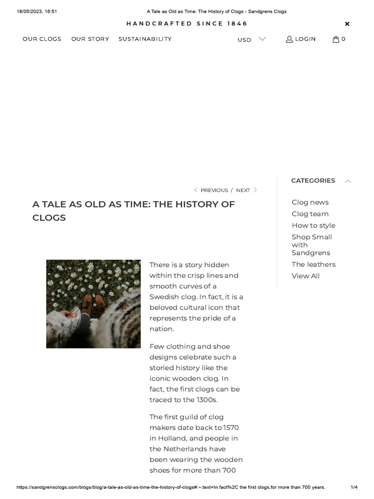 A Tale As Old As Time - The History of Clogs - Sandgrens Clogs | PDF ...