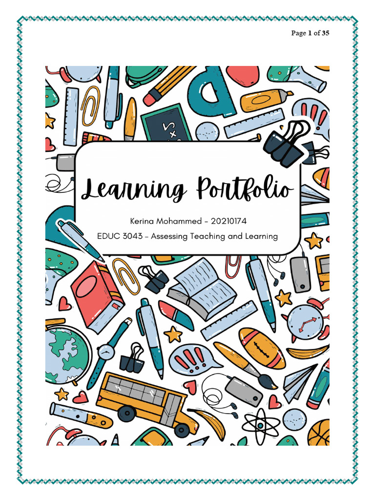 Assessment Portfolio Overview | PDF | Educational Assessment | Learning