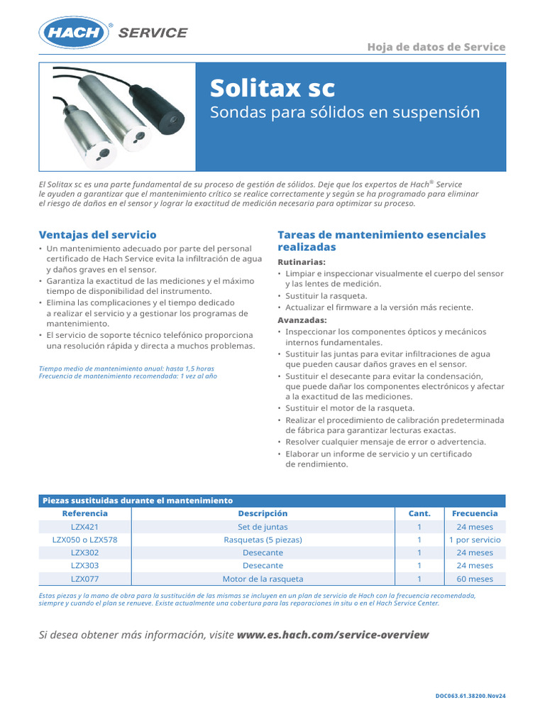 Solitax SC: Sondas para Sólidos en Suspensión | PDF | Sensor