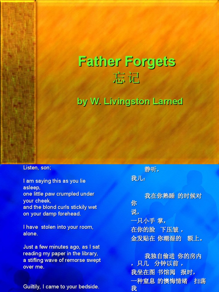 Father Forgets by W. Livingston Larned | PDF
