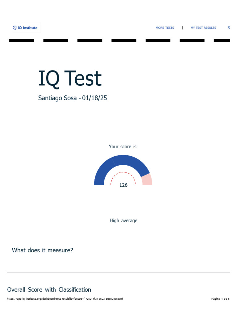 High Average IQ Test Results Summary | PDF | Intelligence Quotient ...