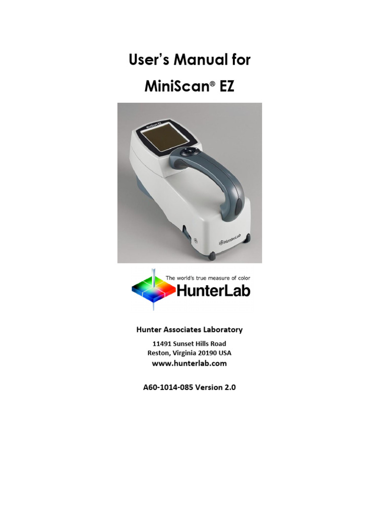 Users Manual For Miniscan EZ (Similar Model XE Plus) | PDF | Menu ...