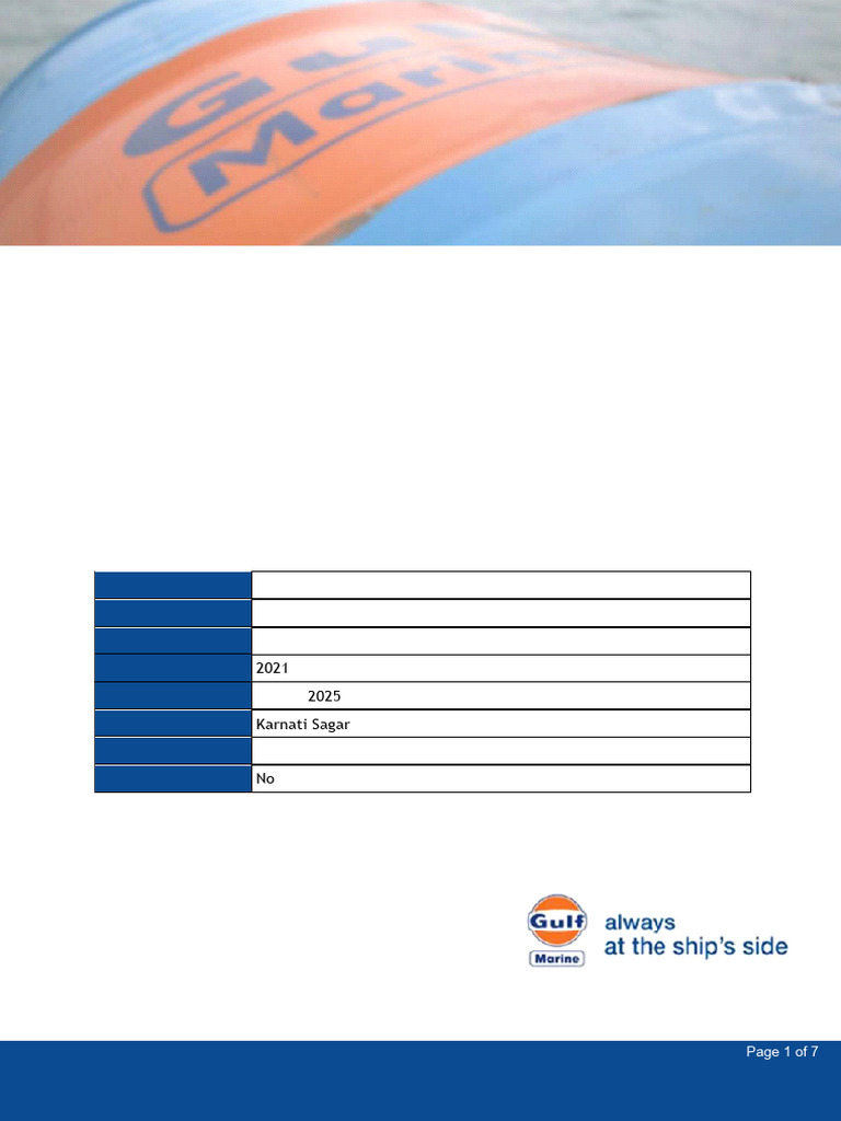 Lubricants Chart Updated - MLR IMO 9466532 SWAN BISCAY Jan 24 V4 VGP | PDF