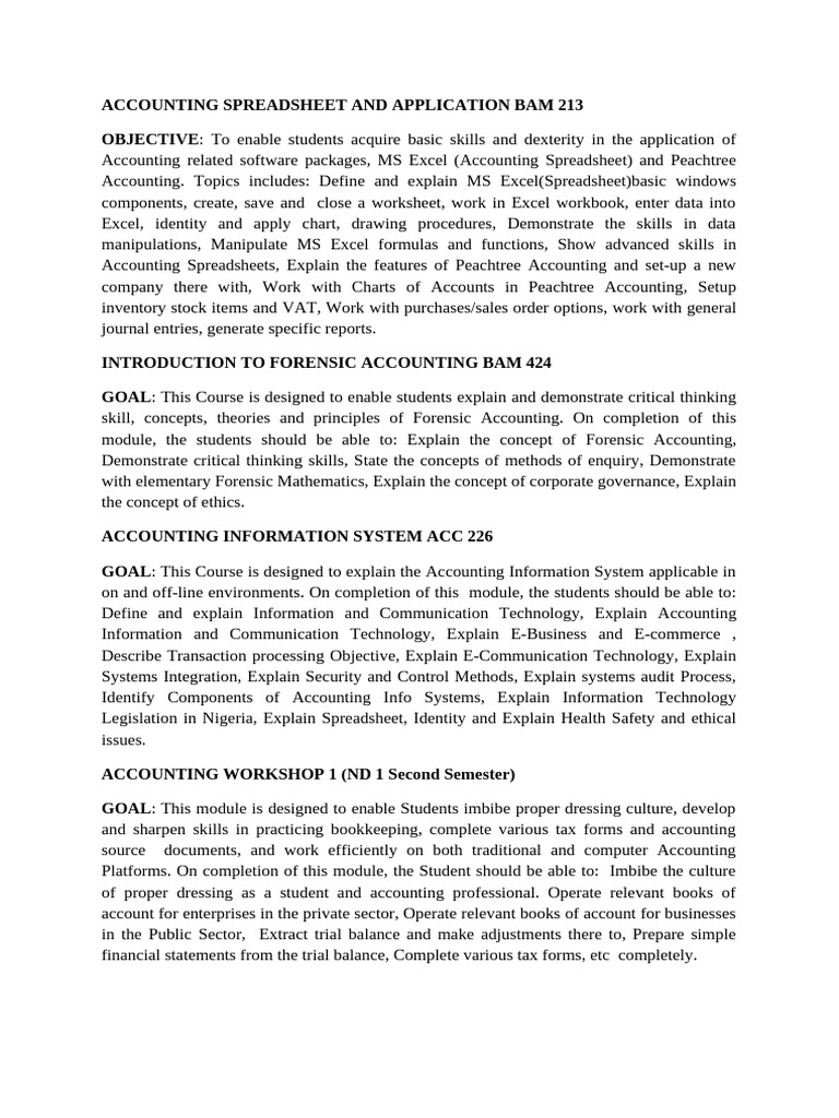 Accounting Spreadsheet and Application Bam 213 | PDF | Accounting ...