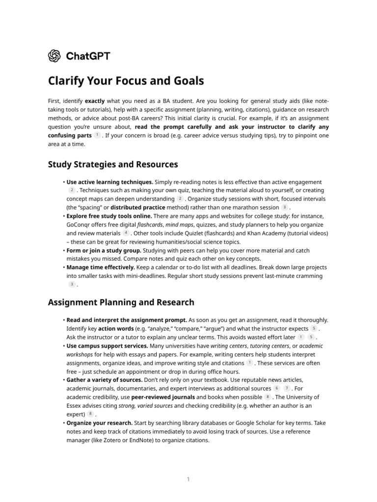 Clarify Your Focus and Goals | PDF | Libraries | Credibility