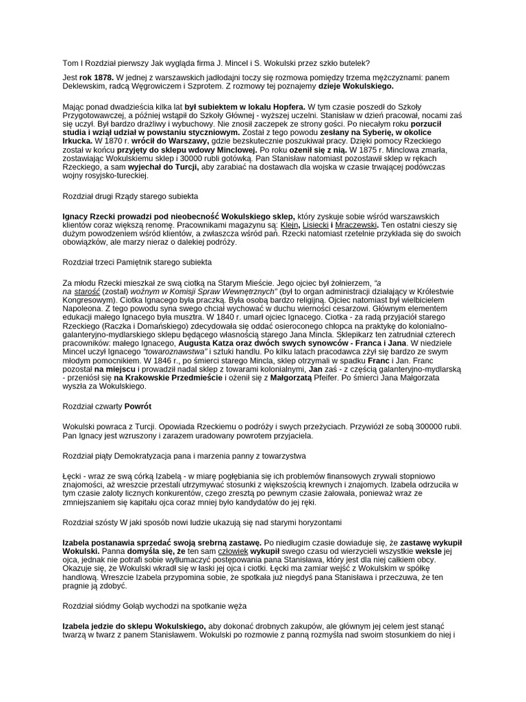 Lalka Streszczenie | PDF