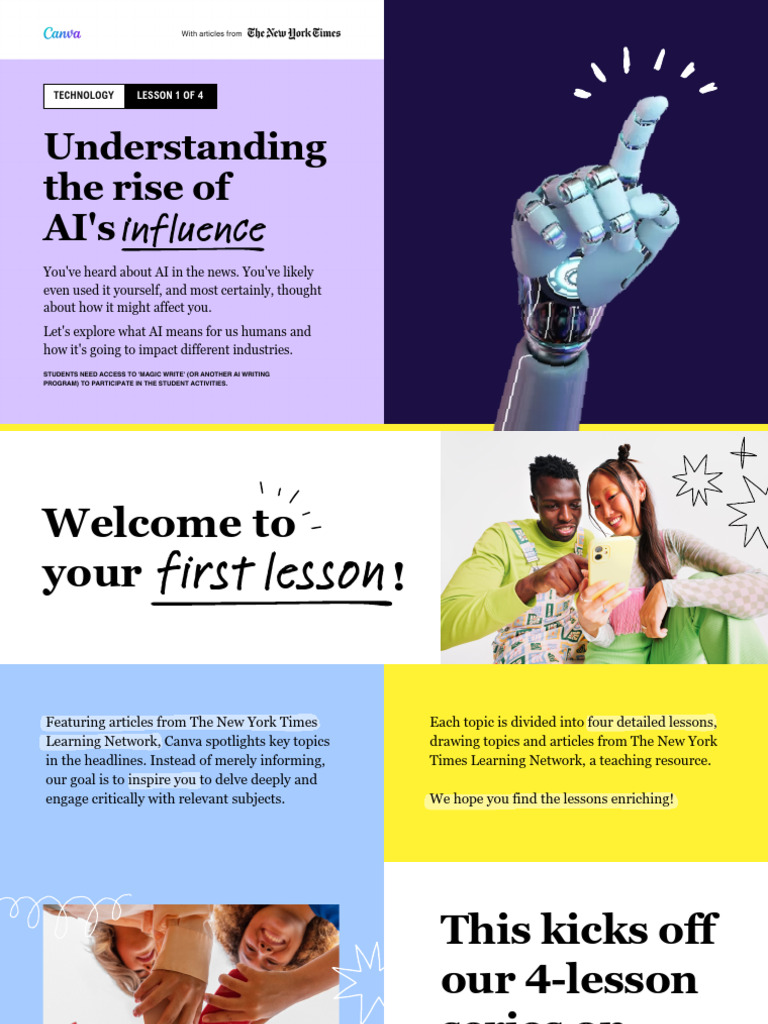 Becoming a Critical Thinker Technology Lesson 1 - Understanding the Rise of AI's Influence ...