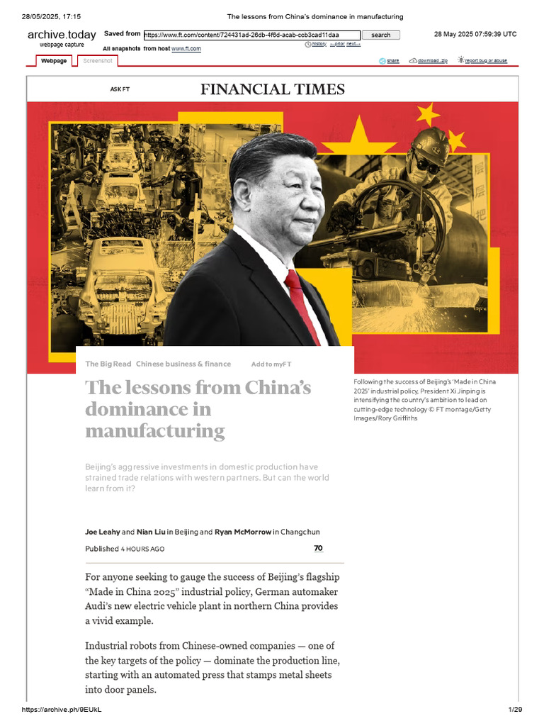 Lessons from China's Manufacturing Rise | PDF | China | World Politics