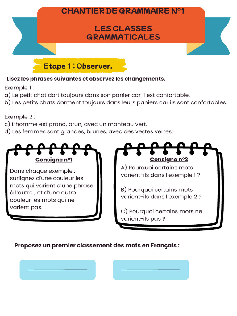 Évaluation des classes grammaticales 6e | PDF | Nature (grammaire ...