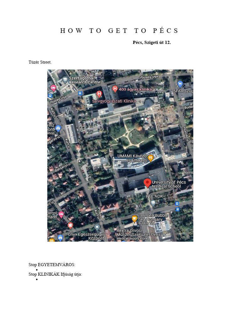 Getting to Pécs Medical School | PDF